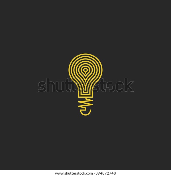 Lamp Logo Bulb Yellow Mockup Creative: Stock-Vektorgrafik (Lizenzfrei ...