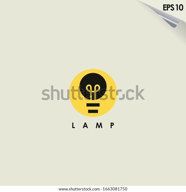 Lamp Logo Design Isolated Light Lamp Stock Vector (Royalty Free ...