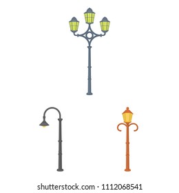 Lamp Post Cartoon Icons Set Collection Stock Vector (Royalty Free ...