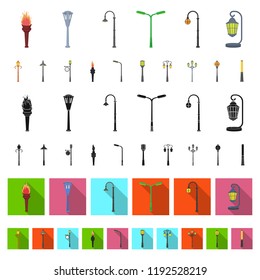 Lamp Post Cartoon Icons Set Collection Stock Vector (Royalty Free ...