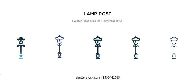 Lamp Post Icon Different Style Vector Stock Vector (Royalty Free ...