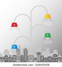 Lamp Post Infographic City Background Lamp Stock Vector (Royalty Free ...