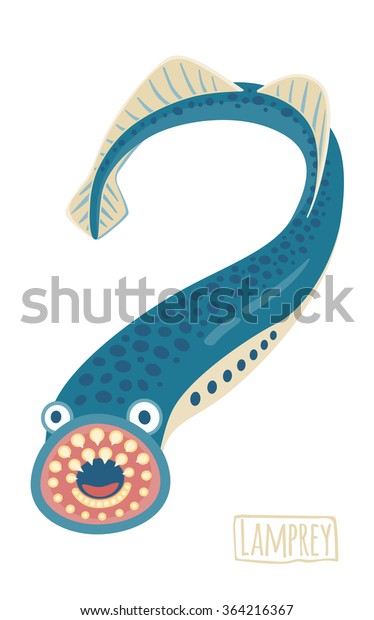 Lamprey Vector Cartoon Illustration Stock Vector (Royalty Free) 364216367