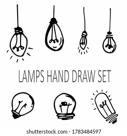 Lamps Icon Hand Draw Set Stock Vector (Royalty Free) 1783484597 ...