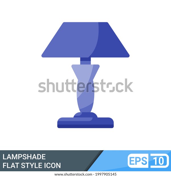 Lampshade Icon Flat Style Isolated On Stock Vector (Royalty Free ...