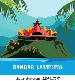Lampung Icon Siger Tower Bukit Gamping Stock Vector (Royalty Free ...