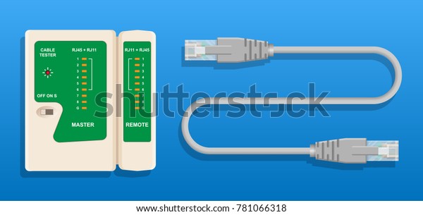 Lan Network Cable Tester Device Measure Stock Vector (Royalty Free ...
