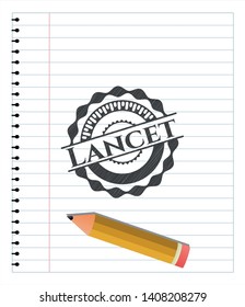 Lancet Emblem Drawn Pencil Vector Illustration Stock Vector (Royalty ...