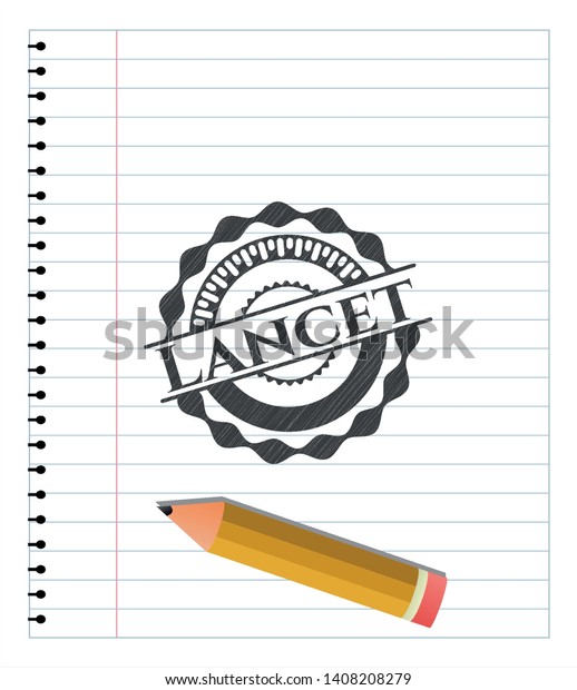 Lancet Emblem Drawn Pencil Vector Illustration Stock Vector (Royalty ...
