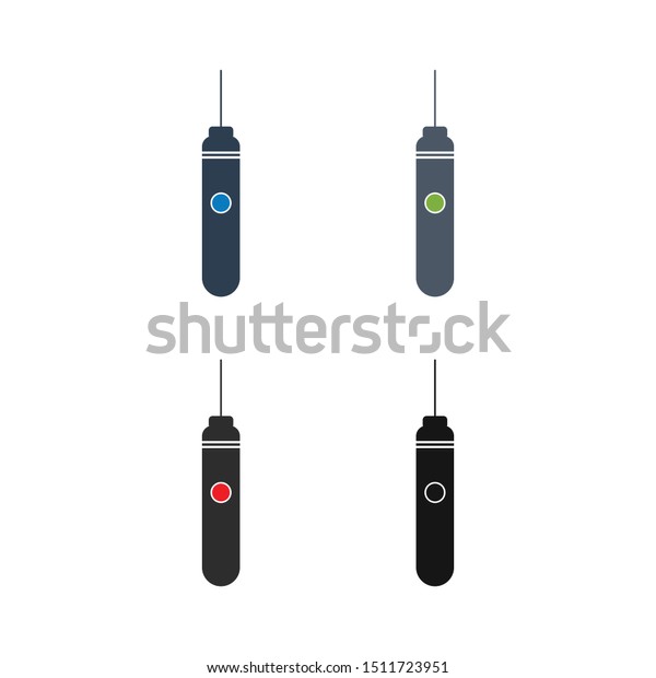 Lancet Pen Icon Set Flat Style Stock Vector (Royalty Free) 1511723951 ...