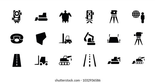 Land Icons Set 18 Editable Filled Stock Vector (Royalty Free ...