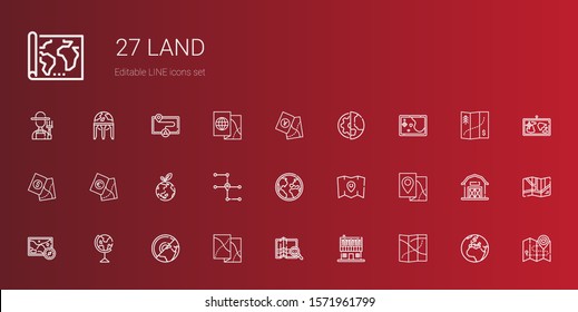 Land Icons Set Collection Land Map Stock Vector (Royalty Free ...