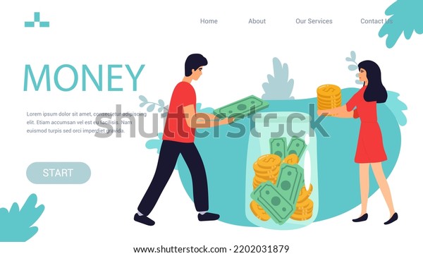 Landing Pace Banner Family Couple Saving Stock Vector (Royalty Free ... Landing Pace Banner Family Couple Saving Stock Vector (Royalty Free ...