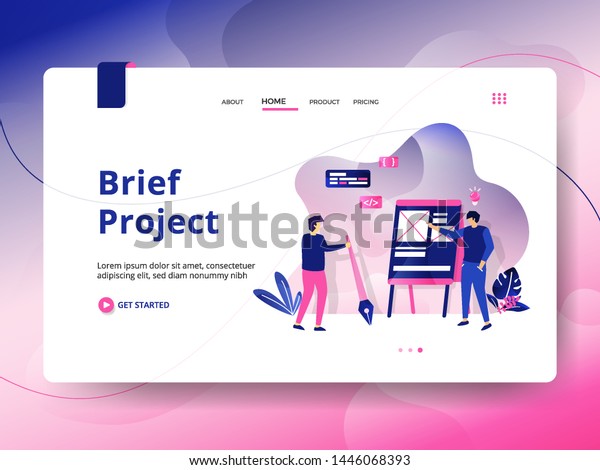 「Landing Page Brief Project Concept People」のベクター画像素材（ロイヤリティフリー） 1446068393