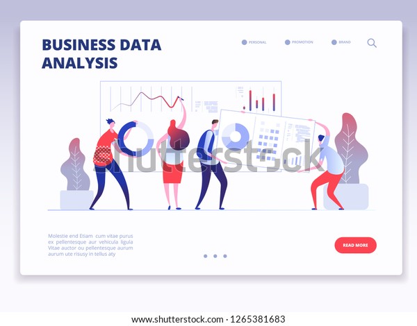 Landing Page People Dashboard Data Charts Stock Vector (Royalty Free ...
