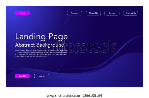 Landing Page Simple Design Geometric Background Stock Vector (Royalty ...