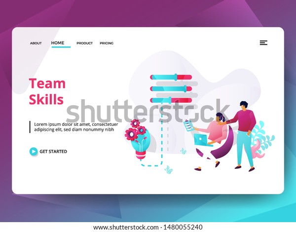 Landing Page Team Skills Vector Illustration Stock Vector (Royalty Free ...