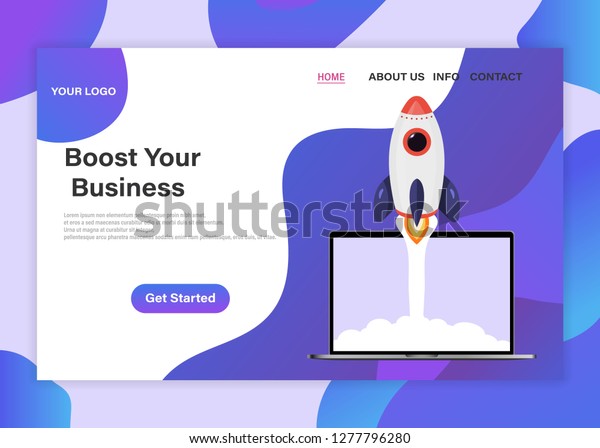 Landing Page Template Boost Your Business Stock Vector (Royalty Free ...