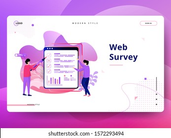 Landing Page Web Survey Vector Illustration Stock Vector (Royalty Free ...