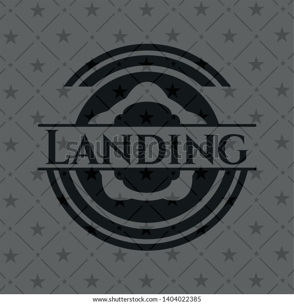 Landing Realistic Black Emblem Vector Illustration Stock Vector ...