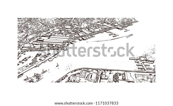 Landmark View Building Belize City Port Stock Vector (Royalty Free ...