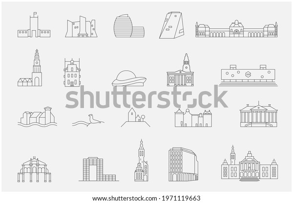 Landmarks Skyline Netherlands Cityscape Vector Illustration Stock ...