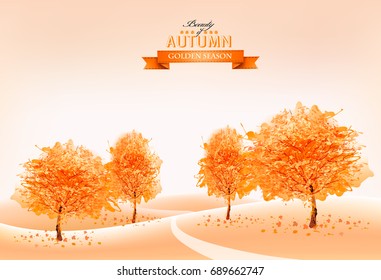 Landscape Autumn Background Vector Stock Vector (Royalty Free ...