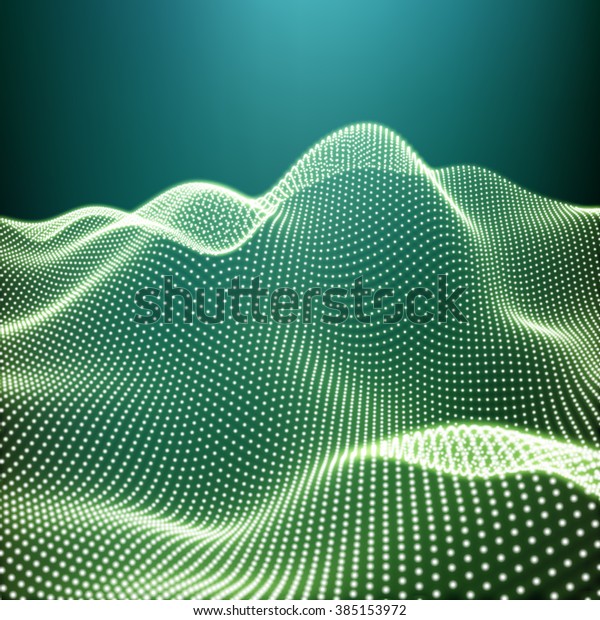 Landscape Background Futuristic Landscape Shiny Grid Stock Vector ...