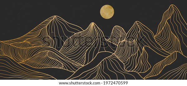 Landscape Background Line Art Pattern Vector Stock Vector (Royalty Free ...