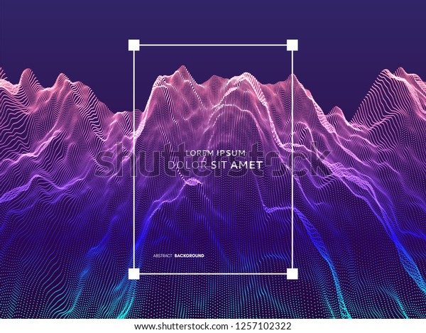 Landscape Background Terrain Cyberspace Grid 3d Stock Vector (Royalty ...
