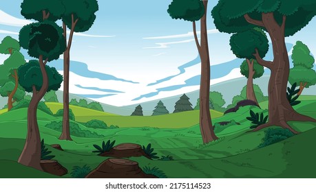 Landscape Background Vector Cartoon Bg Stock Vector (Royalty Free ...