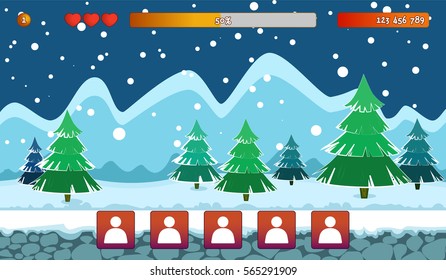 Landscape Browser Arcade Games Beautiful Vector Stock Vector (Royalty ...