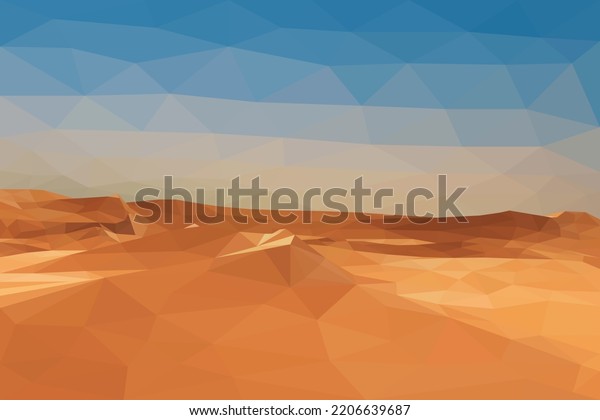 Landscape Desert Low Poly Polygonal Vector Stock Vector (Royalty Free ...