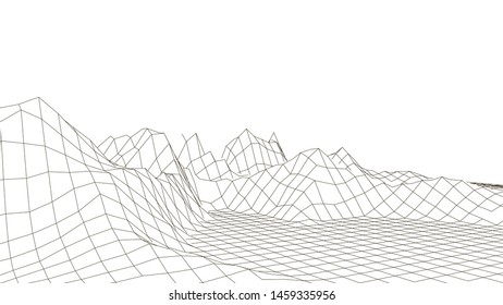 3d Wireframe Contour Swirl Abstract Wireframe Stock Vector (Royalty ...