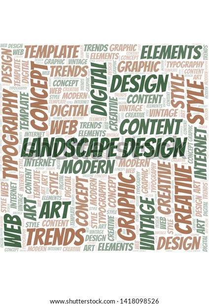 Landscape Design Word Cloud Wordcloud Made Stock Vector (Royalty Free ...