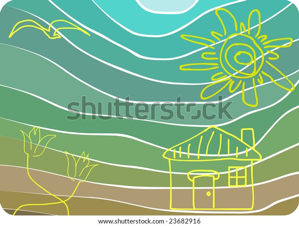 Landscape Drawing Vector Stock Vector (Royalty Free) 23682916 ...