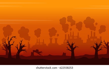 Bad Environment Many Industry Background Stock Vector (Royalty Free ...