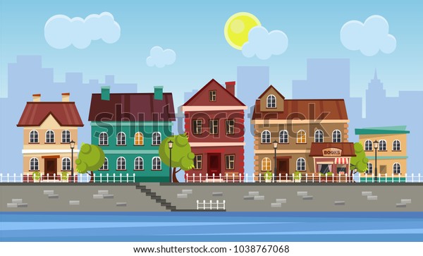 Landscape Historic City Vector Illustration Stock Vector (Royalty Free ...