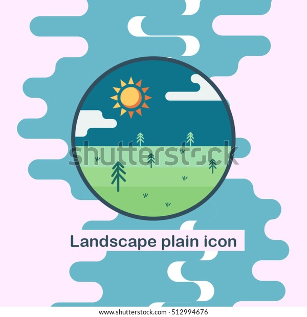 Landscape Plain Icon Flat Graphic Stock Vector (Royalty Free) 512994676 ...