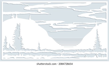 Landscape Template Paper Cut Design Laser Stock Vector (Royalty Free ...