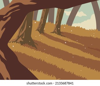 Landscape Trees Scene Style Stock Vector (Royalty Free) 2133687841 ...