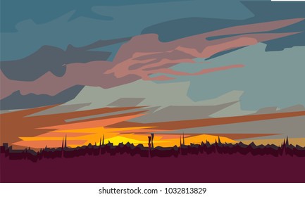 Landscape Vector Design Illustration Web Design Stock Vector (Royalty ...