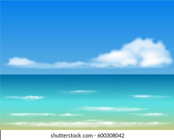 Landscape Vector Illustration Sea Beach Sky Stock Vector (Royalty Free ...