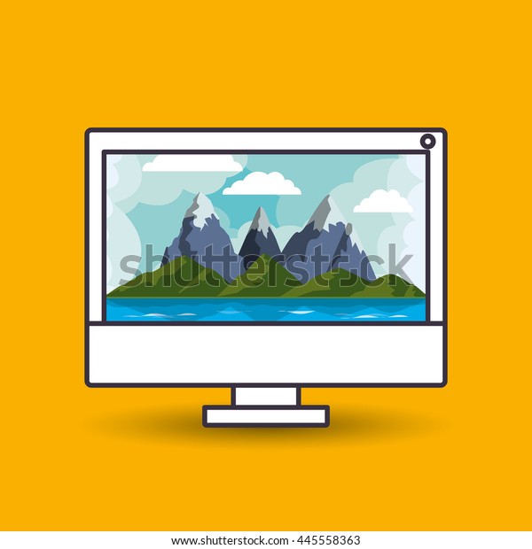 Landscape Wallpaper Computer Design: vector de stock (libre de regalías ...