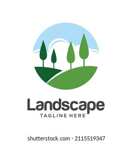 Landscaping Logo Design Emblem Style Stock Vector (Royalty Free) 2115519347
