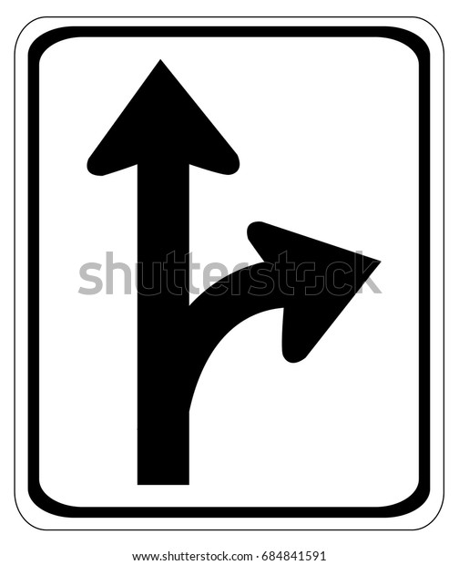 Lane Right Turn Straight Through Stock Vector (Royalty Free) 684841591 ...