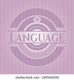 Language Vintage Pink Emblem Vector Illustration Stock Vector (Royalty ...