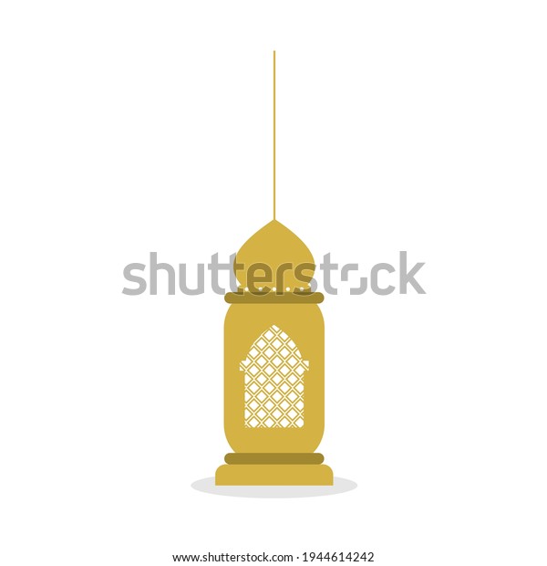 Lantern Flat Design Gold Color Element Stock Vector (Royalty Free ...