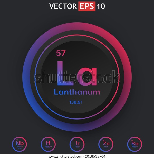 Lanthanum Chemical Element Periodic Table Color Stock Vector (Royalty ...
