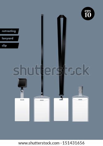 Lanyard Retractor Badge Template Stock Vector (Royalty Free) 151431656 ...